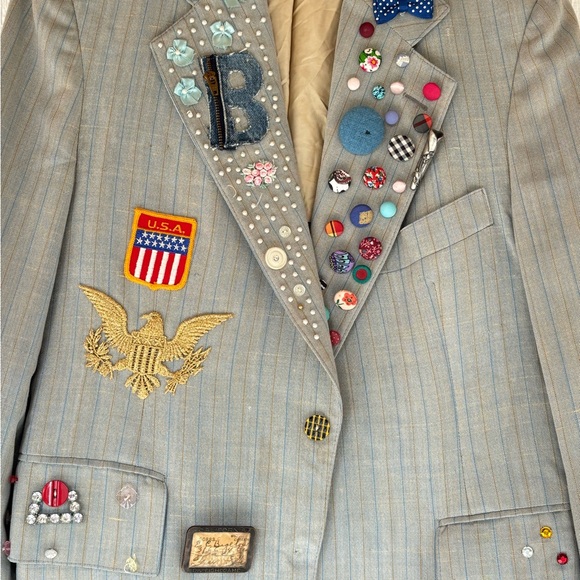 Roothmoore | Jackets & Coats | Vintage Embellished Custom Gray Blazer ...